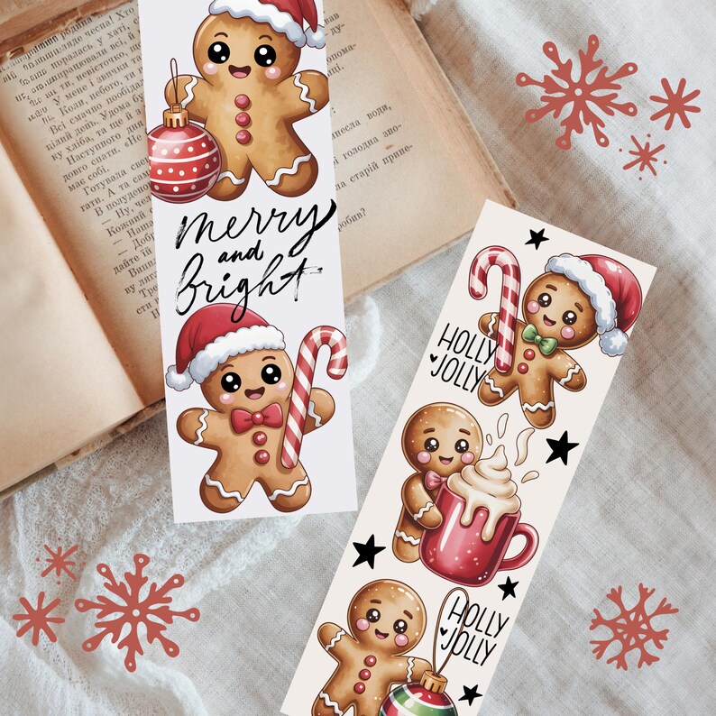 30 Christmas Gingers Bookmarks | Winter Gingerbread Bookmarks | Cozy ...