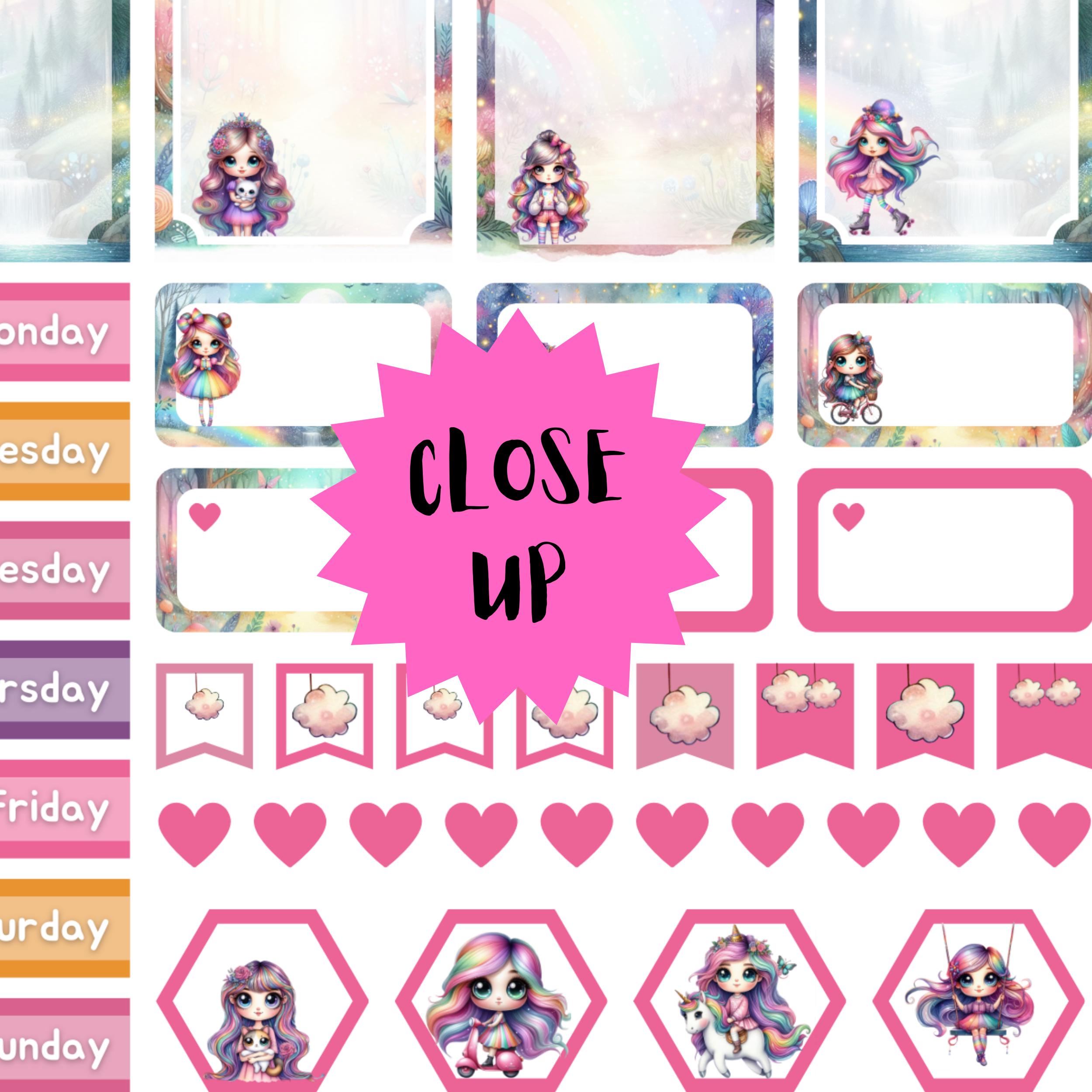 Happy Planner Printable Stickers, Colorful, Cute Quirky Girls Planner ...