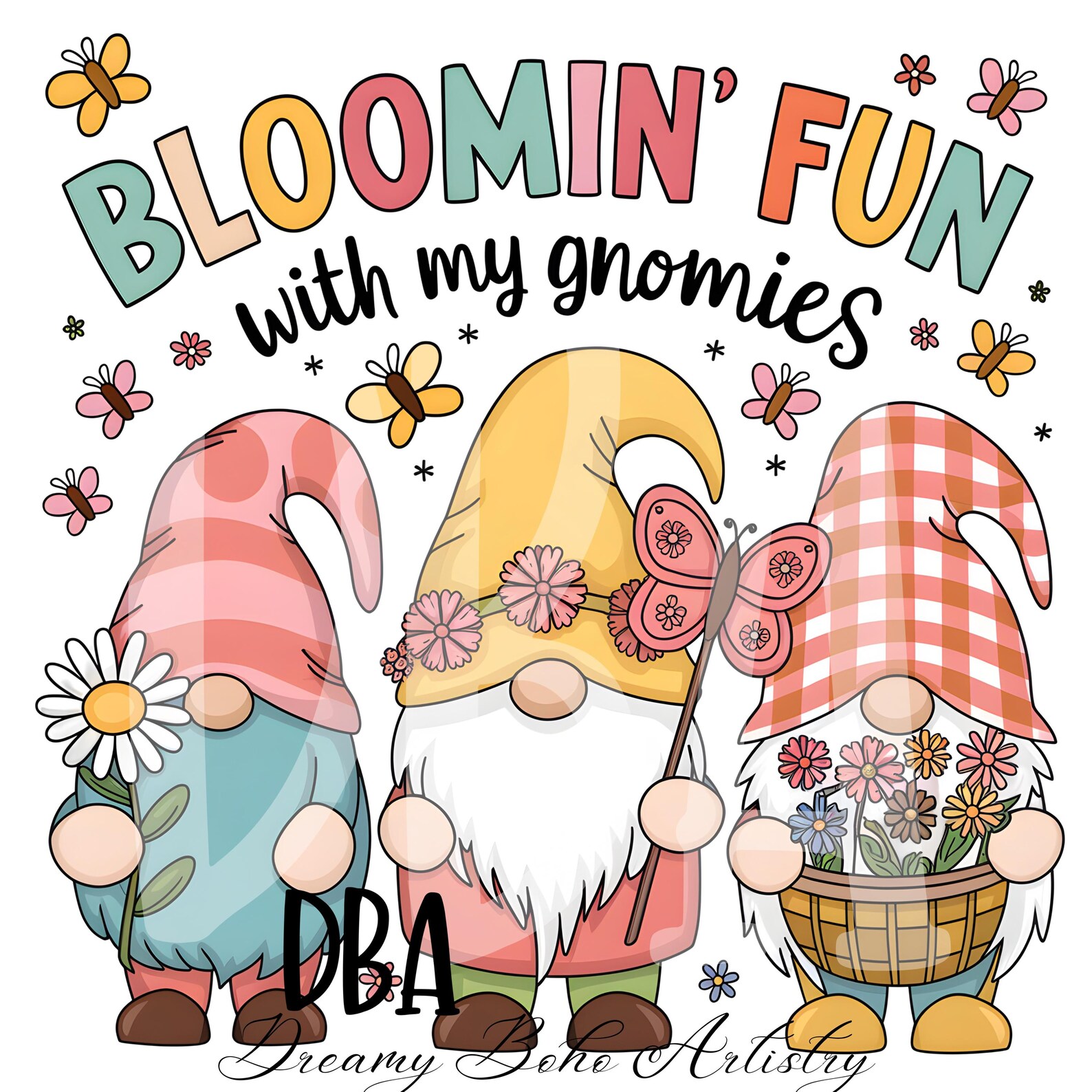 Bloomin' With My Gnomies Png , Spring Gnomes Png,garden Gnomes Digital ...