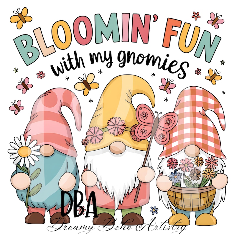 Bloomin' With My Gnomies PNG | Spring Gnomes Art | Garden Gnomes ...
