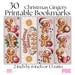 Christmas Gingerbread Bookmarks PNG Bundle | 30 Cozy Winter Bookmarks ...