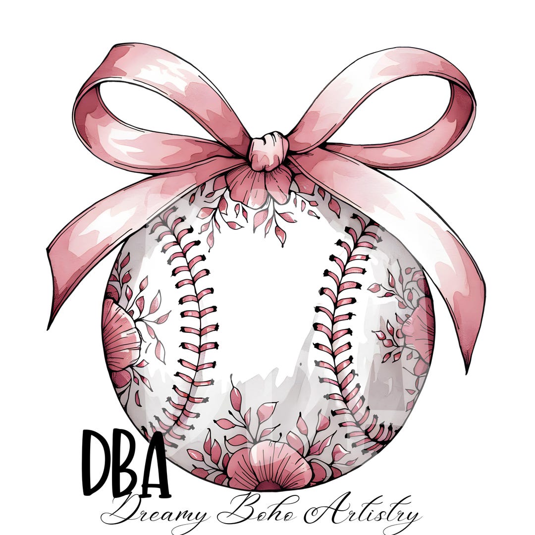 Coquette Baseball Png Sublimation Design, Pink Ribbon Bow Png, Baseball ...