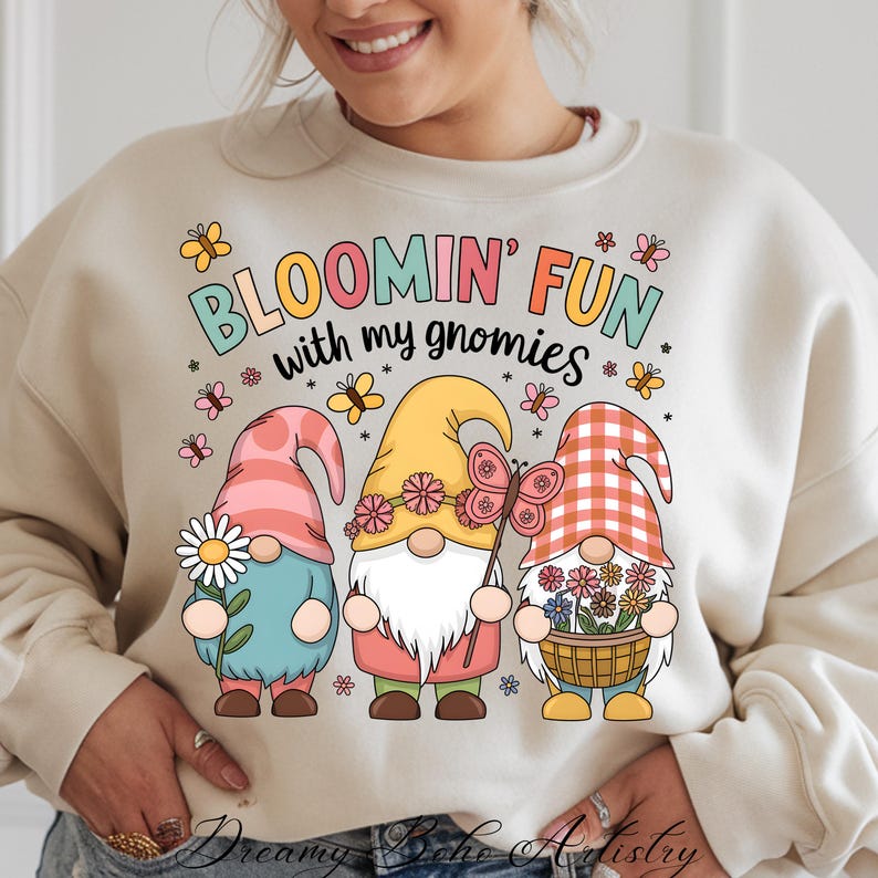 Bloomin' With My Gnomies PNG | Spring Gnomes Art | Garden Gnomes ...