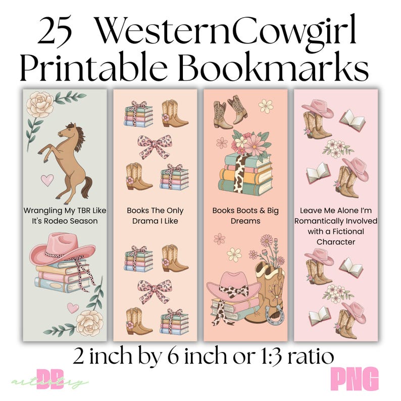 Cowgirl Bookmarks Png Bundle: Retro Western Style (digital Download) - Etsy