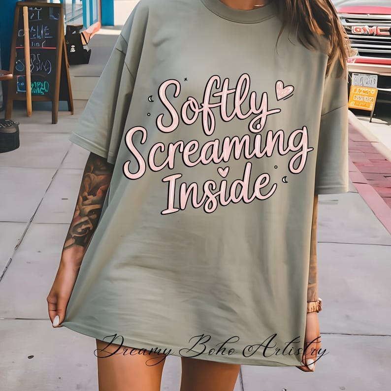Softly Screaming Inside PNG | Adult Humor | Mental Health Awareness ...