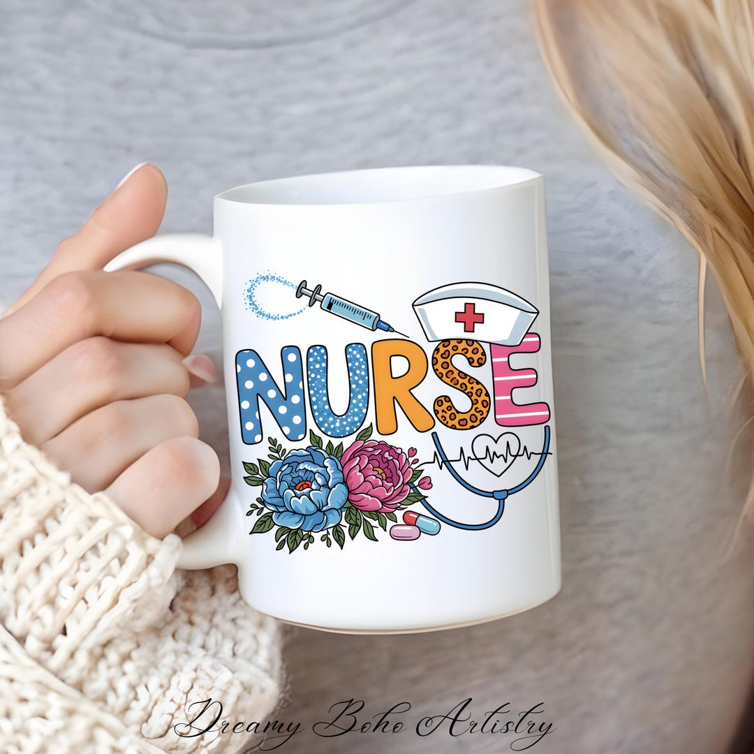 Nurse Floral Leopard Print PNG | Nurse Life Sublimation | Digital ...