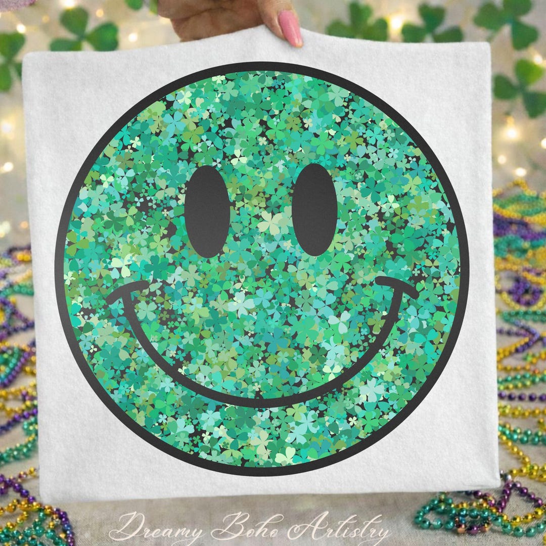 Shamrock Smiley Face PNG | St Patrick’s Day Smiley PNG | Clover Smile ...