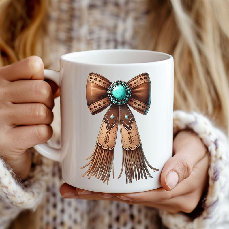 Western Cowgirl Bow Png, Howdy Brown Leather Bow Png, Cowhide Bow Png ...