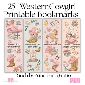 Cowgirl Bookmarks PNG Bundle | Western Bookmarks | Retro Cowgirls ...