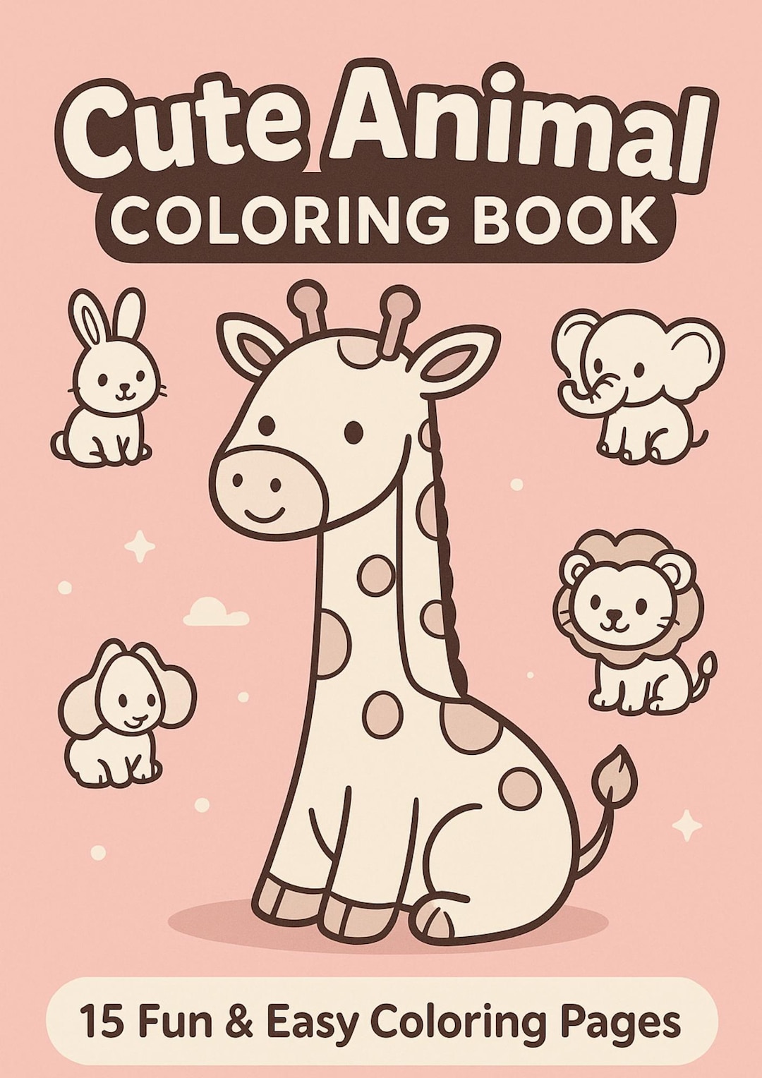Cute Animal Coloring Book for Kids – 15 Pages PDF | Printable Coloring ...