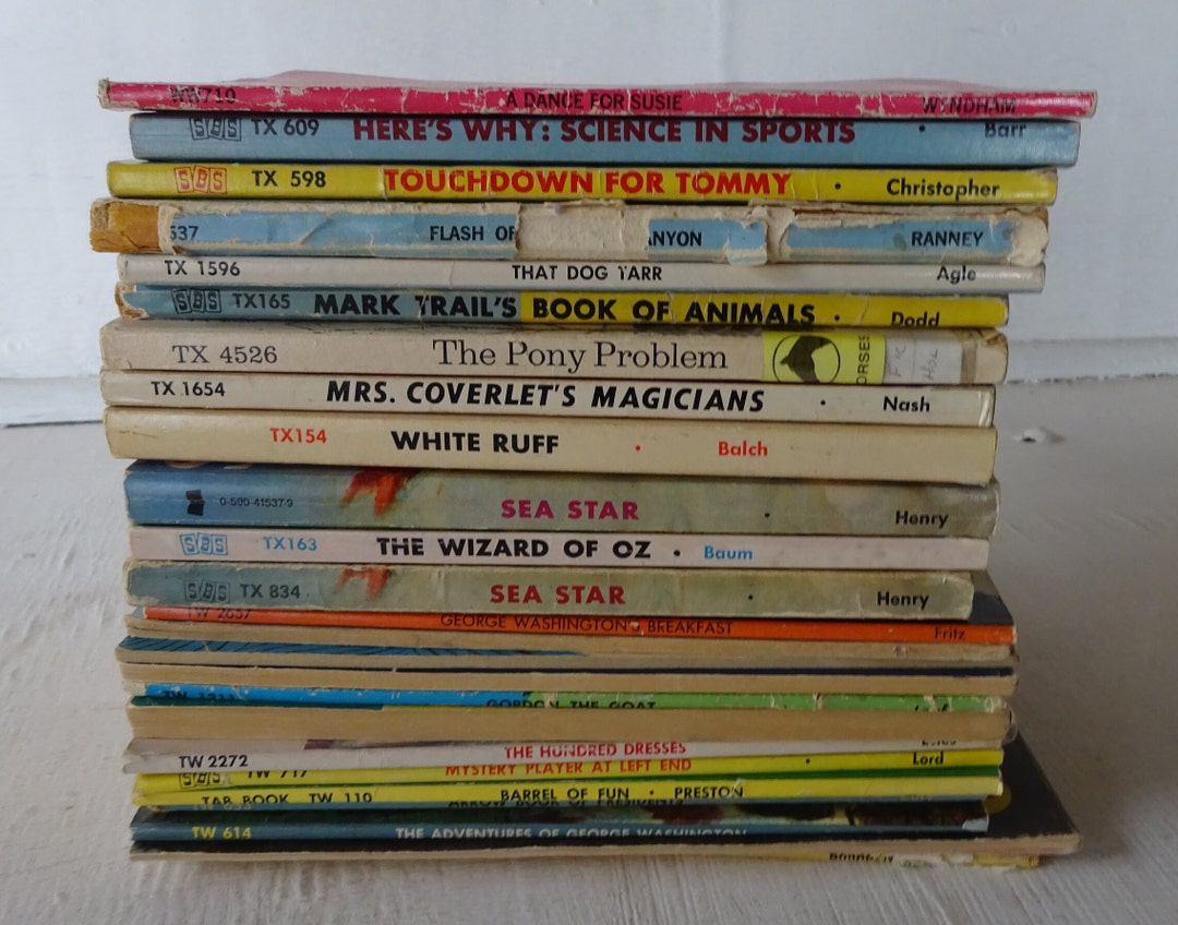 Vintage Scholastic Book Stack, 1960's and 1970's, 26 Soft Covers ...