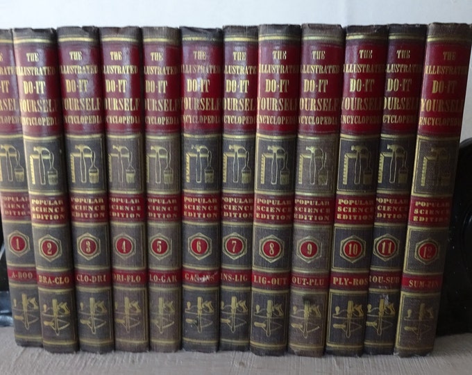 Vintage Book Stack, the Illustrated Do-it-yourself, Popular Science ...