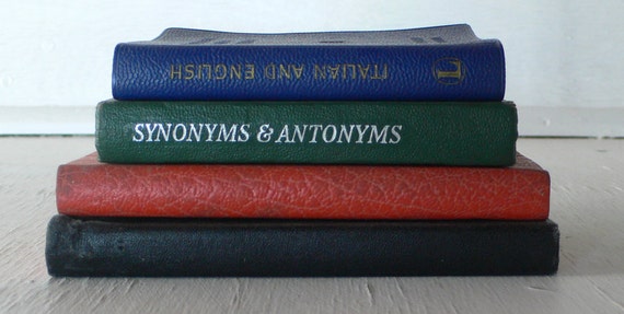 Vintage Tiny Book Stack Dictionaries Italian Dictionary | Etsy