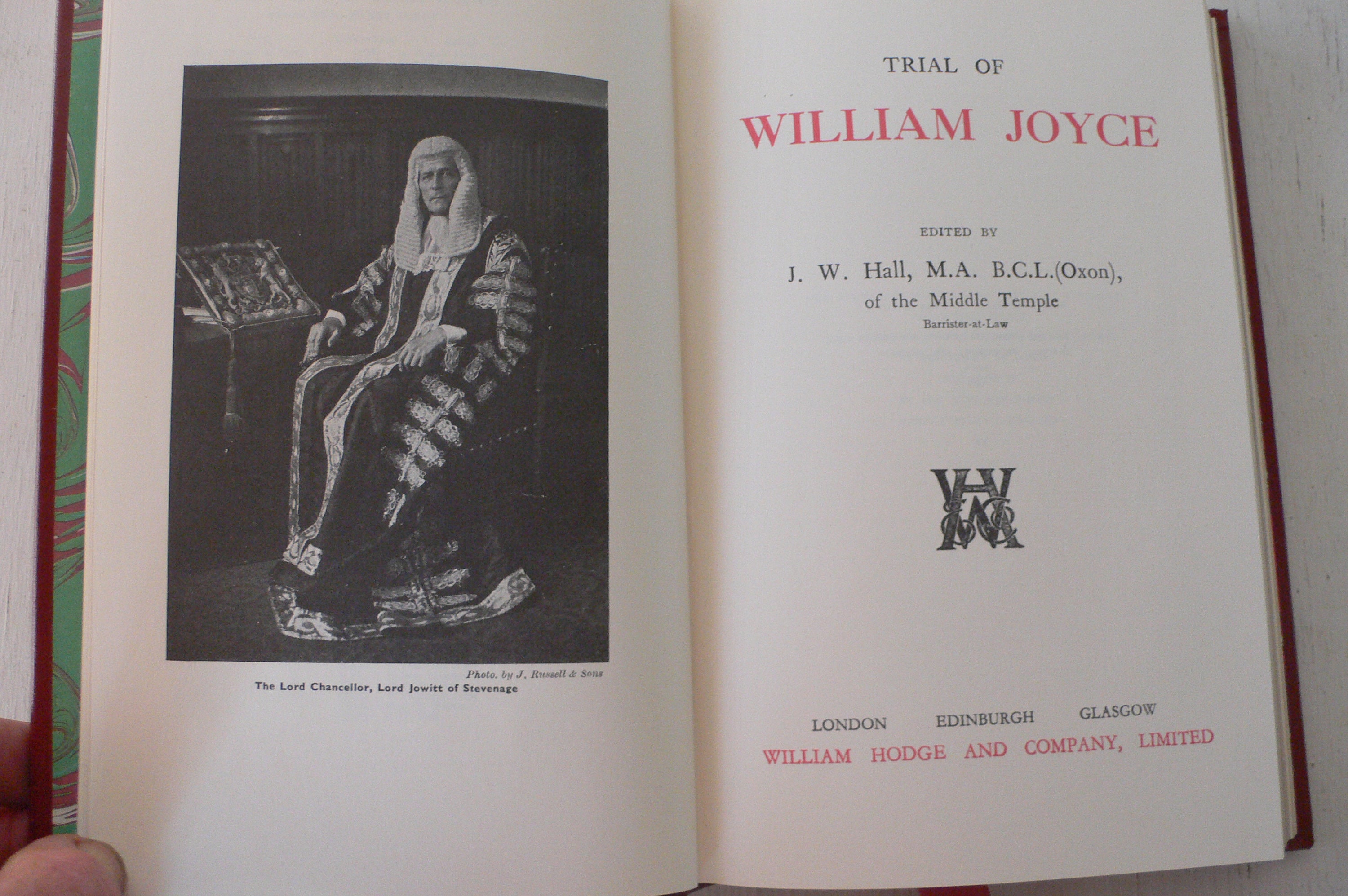 Vintage Book the Trial of William Joyce 1987 Red Leather - Etsy UK