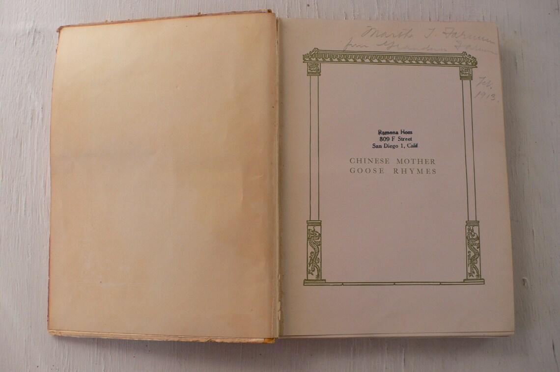 Antique Children's Book Chinese Mother Goose Rhymes - Etsy