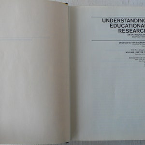 Vintage Textbook, Understanding Educational Research, 1966, Black Book ...