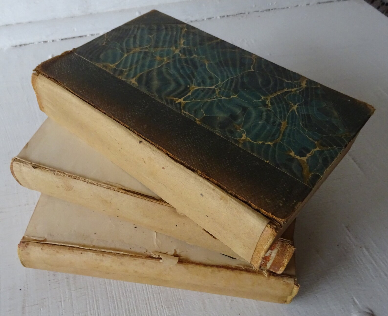 Antique Book Stack Raw Edge Book Spines Deconstructed - Etsy