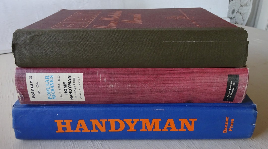 Vintage Handyman Book Stack, 3 Volumes, 1950's Graphics, DIY, Vintage ...