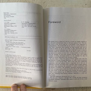 Vintage Complex Analysis Textbook by Serge Lang, Springer-verlag 1993 ...