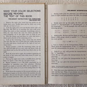 Vintage "the Luscher Color Test" Book: 1969 First Edition - Etsy