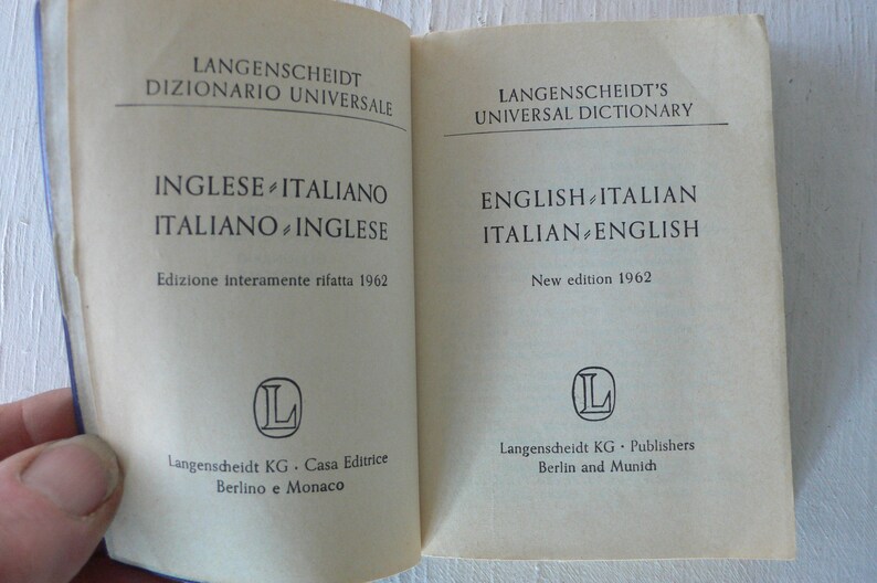 Vintage Tiny Book Stack Dictionaries Italian Dictionary | Etsy
