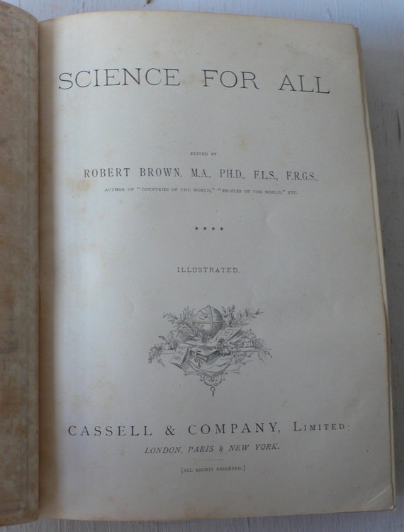Antique Book Science for All Illustrated Leather Bound | Etsy