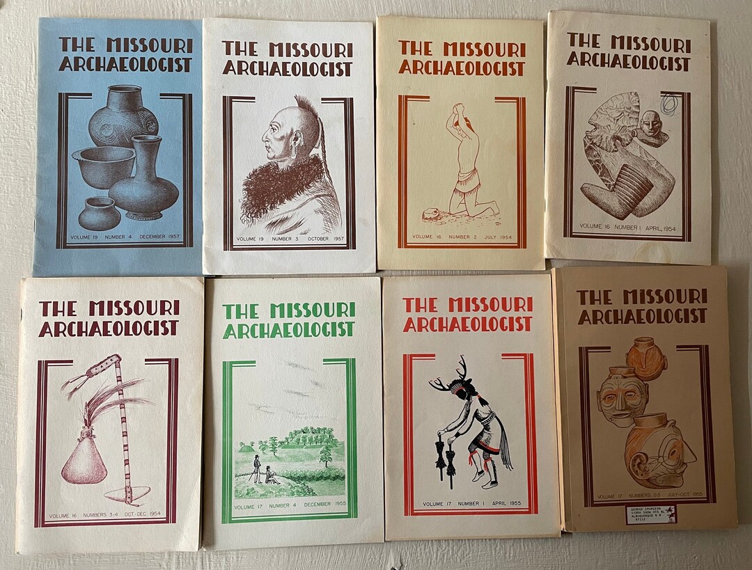 Vintage Pamphlets, the Missouri Archaeologist, 1954-1957, 8 Booklets ...