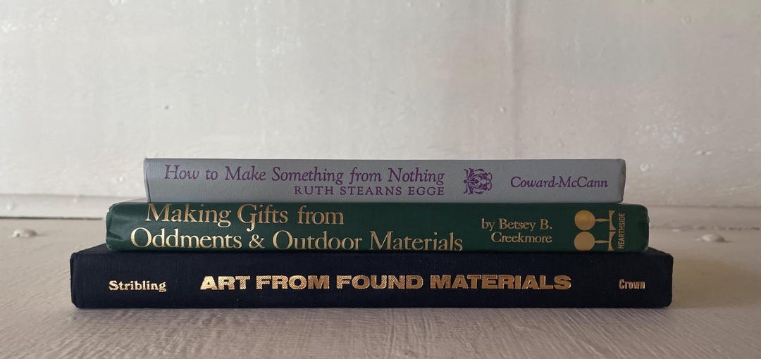 Vintage Books, Art From Found Objects, Gifts From Natural Items, 3 ...