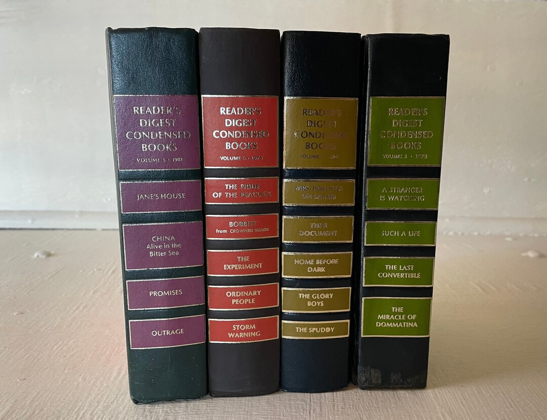 Vintage Book Set, Reader's Digest Condensed Books, 1970's, 4 Volumes ...