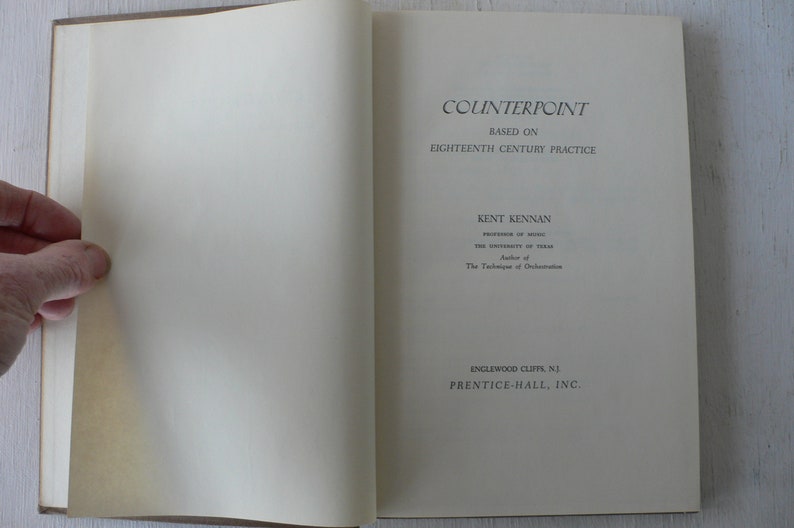 Vintage Textbook Counterpoint Kent Kennan 1959 Classical - Etsy