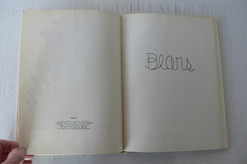 Vintage Children's Book Bears Ruth Krauss First | Etsy