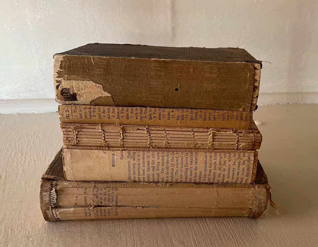 Old Book Stack, Raw Edge Book Spines, Deconstructed Spines, Christian ...