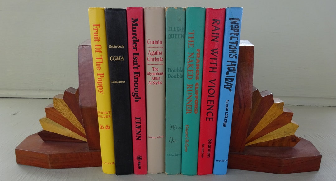 Vintage Hardcover Book Stack: Colorful MCM Library Decor (8 Volumes) - Etsy