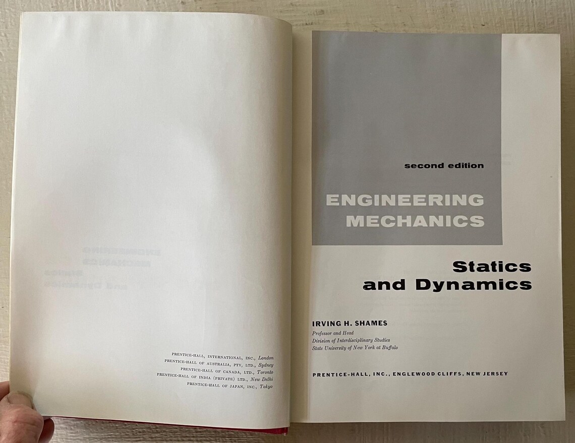 Vintage Engineering Mechanics Book: Statics and Dynamics, 1967 - Etsy