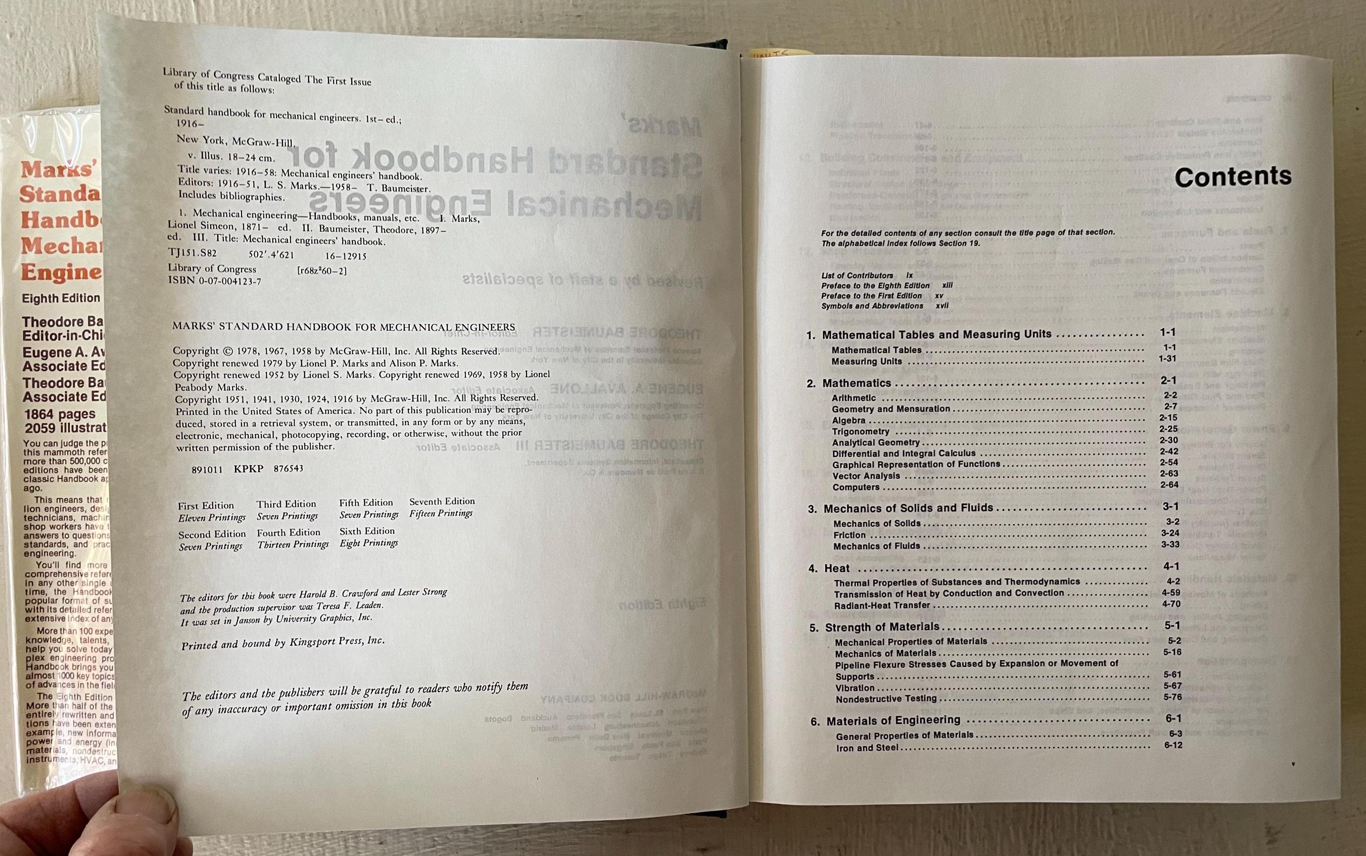 Vintage Marks' Mechanical Engineers Handbook, 1978 - Etsy