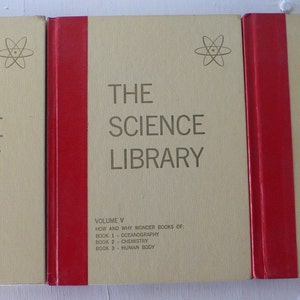 Vintage Book Set, the Science Library, 5 Volumes, 1960's Red Book Decor ...