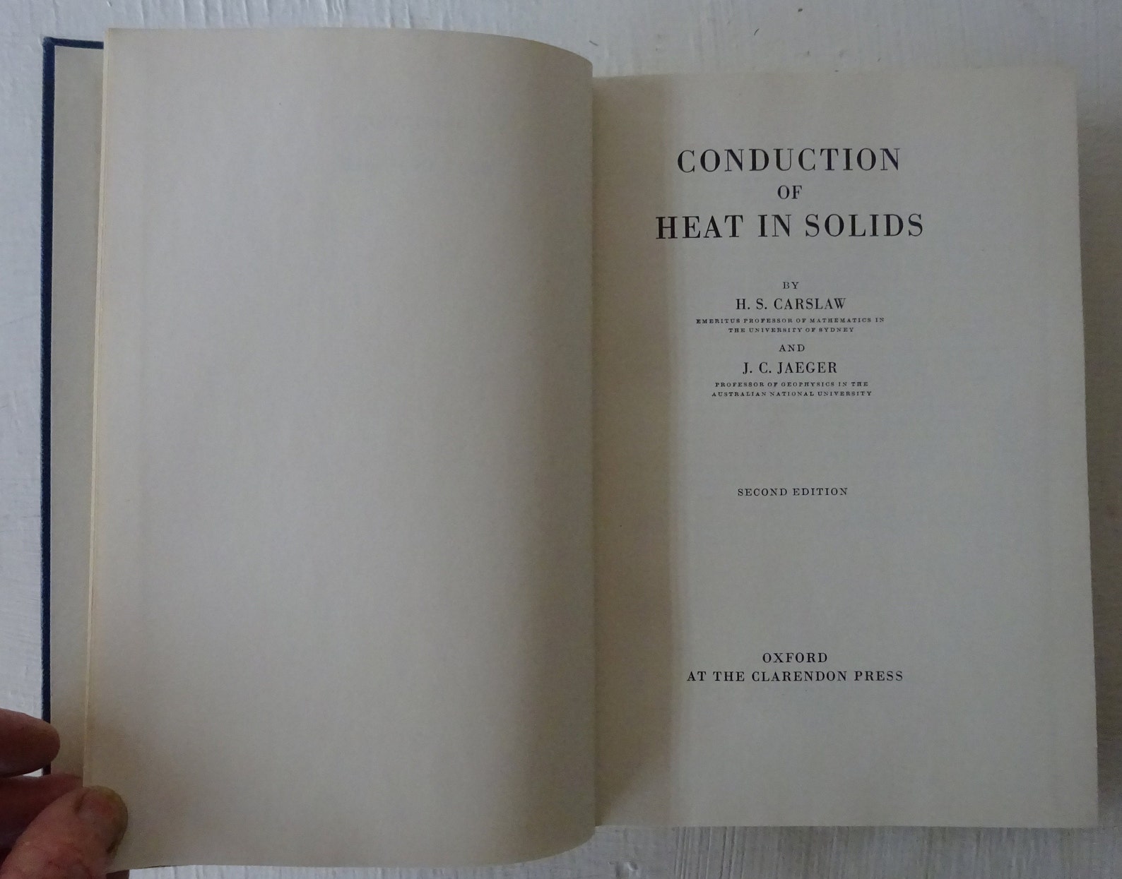 Vintage Textbook Conduction of Heat in Solids Oxford H S - Etsy