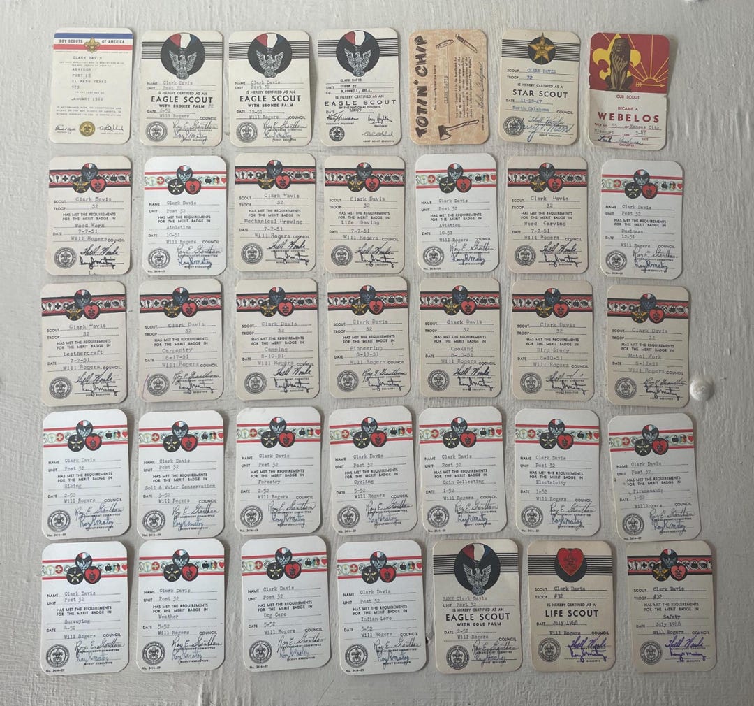 Vintage Boy Scout Merit Badge Cards: 1940s-50s Collection - Etsy