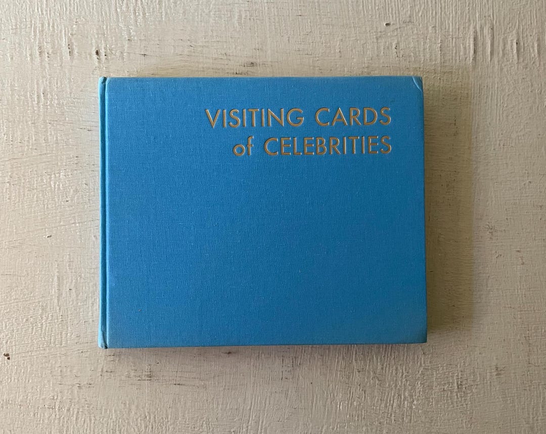 Vintage Book, Visiting Cards of Celebrities, F C Schang, 1971 ...