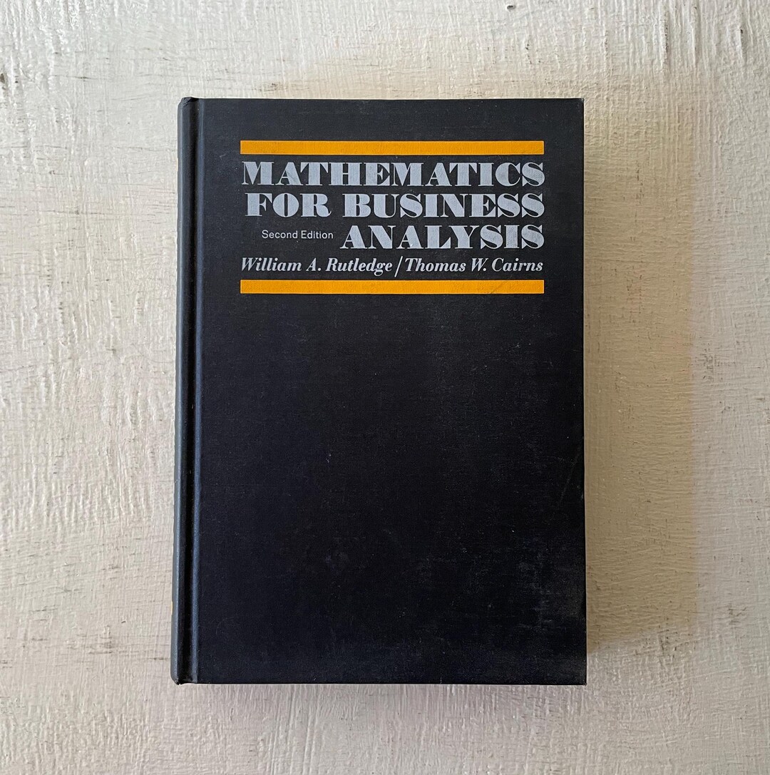 Vintage Mathematics Textbook: Business Analysis, 1969 Edition - Etsy