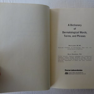 Vintage Medical Dictionary: Dermatological Terms, 1976 - Etsy