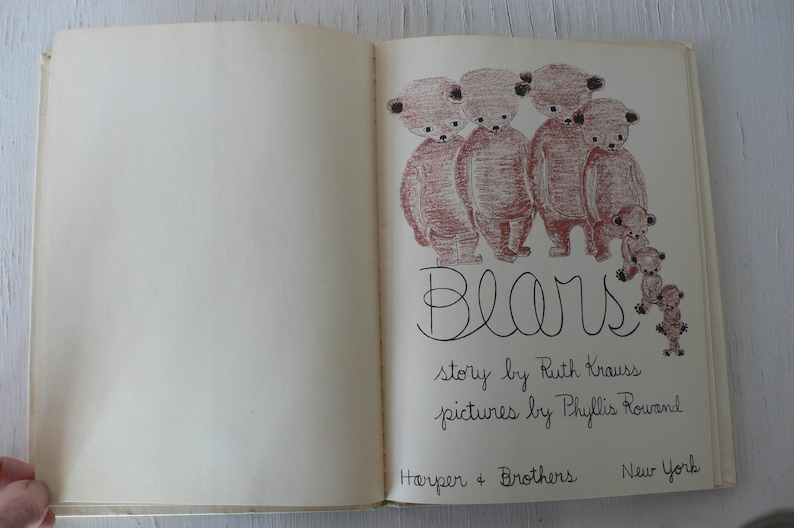 Vintage Children's Book Bears Ruth Krauss First | Etsy