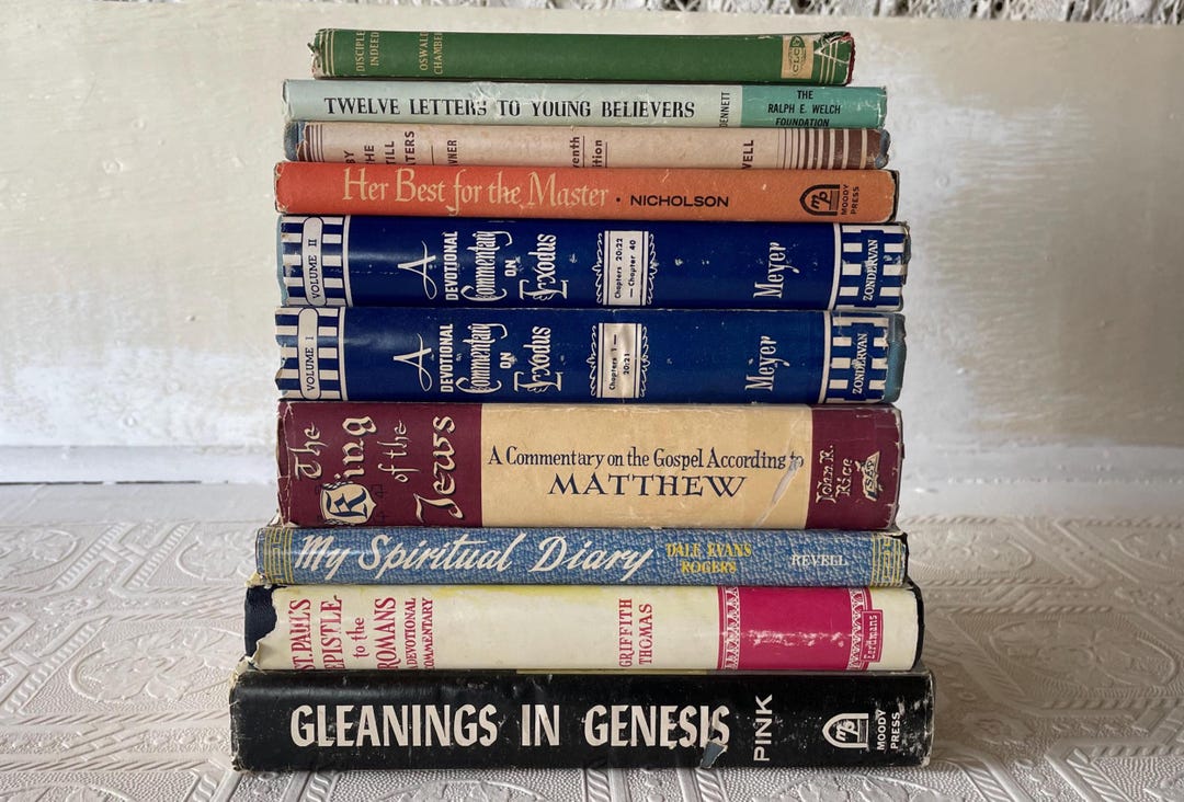 Vintage Religious Book Stack, 1950's - 1960's. 10 Volumes With Dust ...