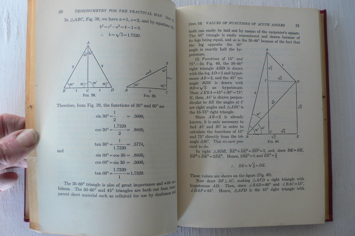 Vintage Technical Book Trigonometry for the Practical Man - Etsy