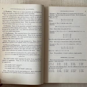 Vintage Textbook, Intermediate Algebra for College Students, Thurman ...