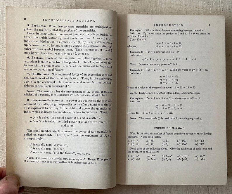 Vintage Intermediate Algebra Textbook: Thurman Peterson, 1954 - Etsy