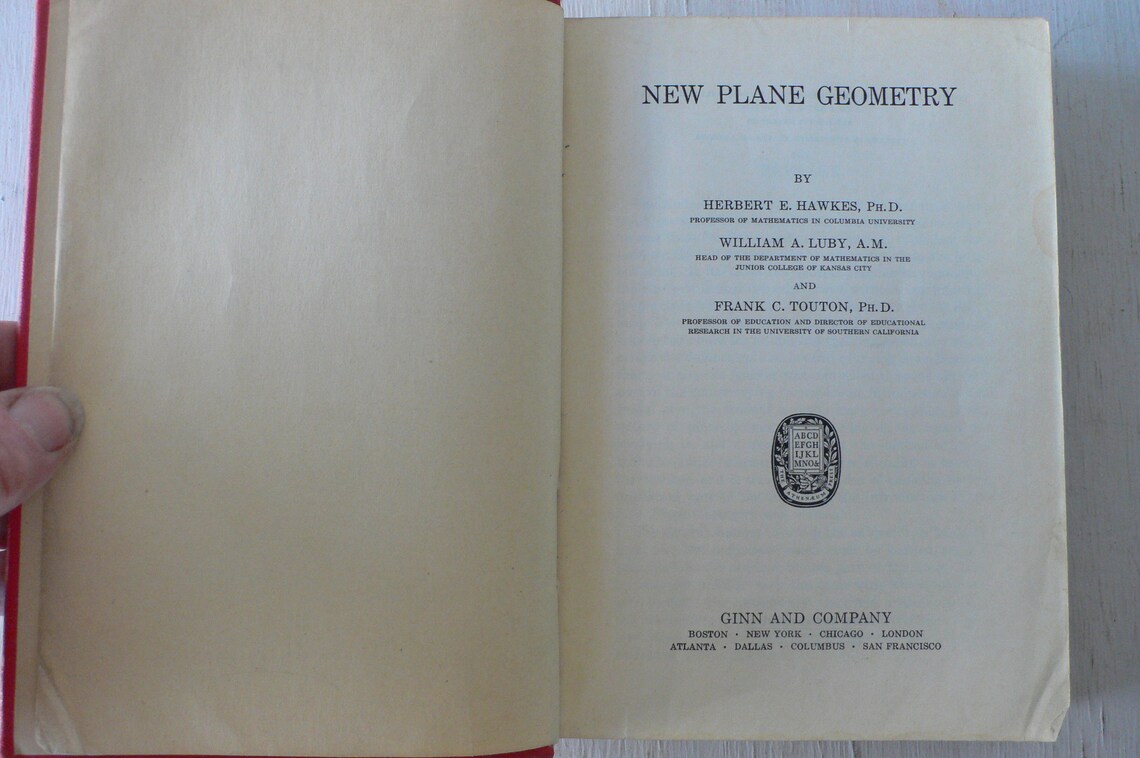 Vintage Textbook New Plane Geometry Hawkes 1930 Red Book | Etsy