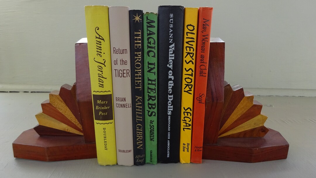 Vintage Book Stack: Colorful Fiction Library Decor, 7 Volumes - Etsy