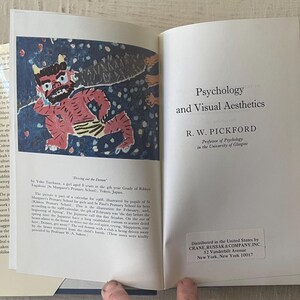 Vintage Textbook, Psychology and Visual Aesthetics, R.W. Pickford, 1972 ...