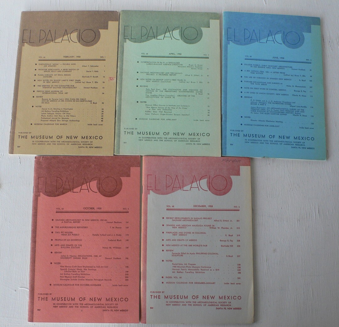 Vintage 'el Palacio' Pamphlets: 1958 NM Archaeology - Southwestern ...
